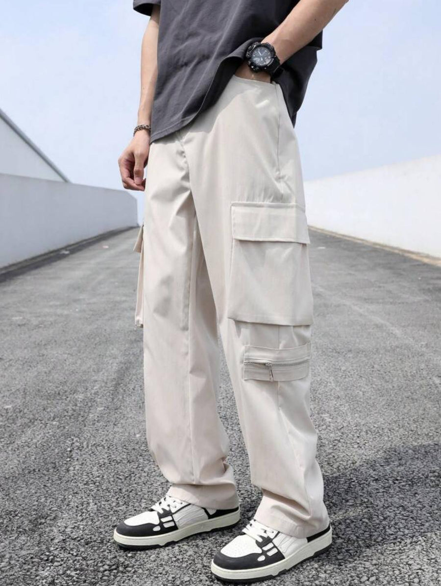Men Flap Pocket Side Cargo Pants